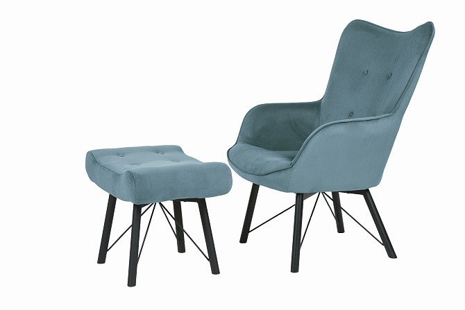 Кресло для отдыха Манго серо-голубой, ножки металл в Астрахани заказать ...